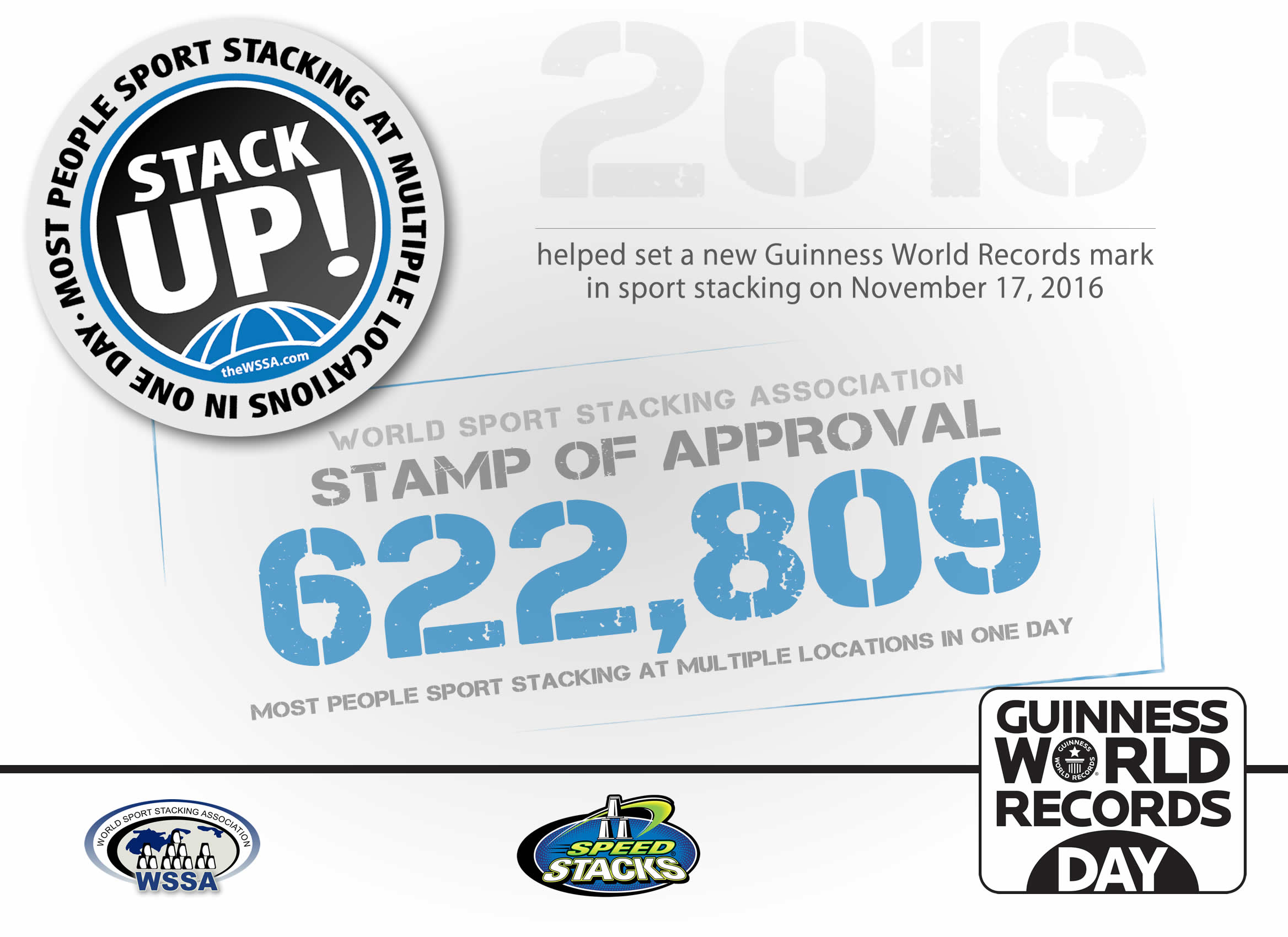 Certificate 2016 WSSA STACK UP! (Sport Stacking)