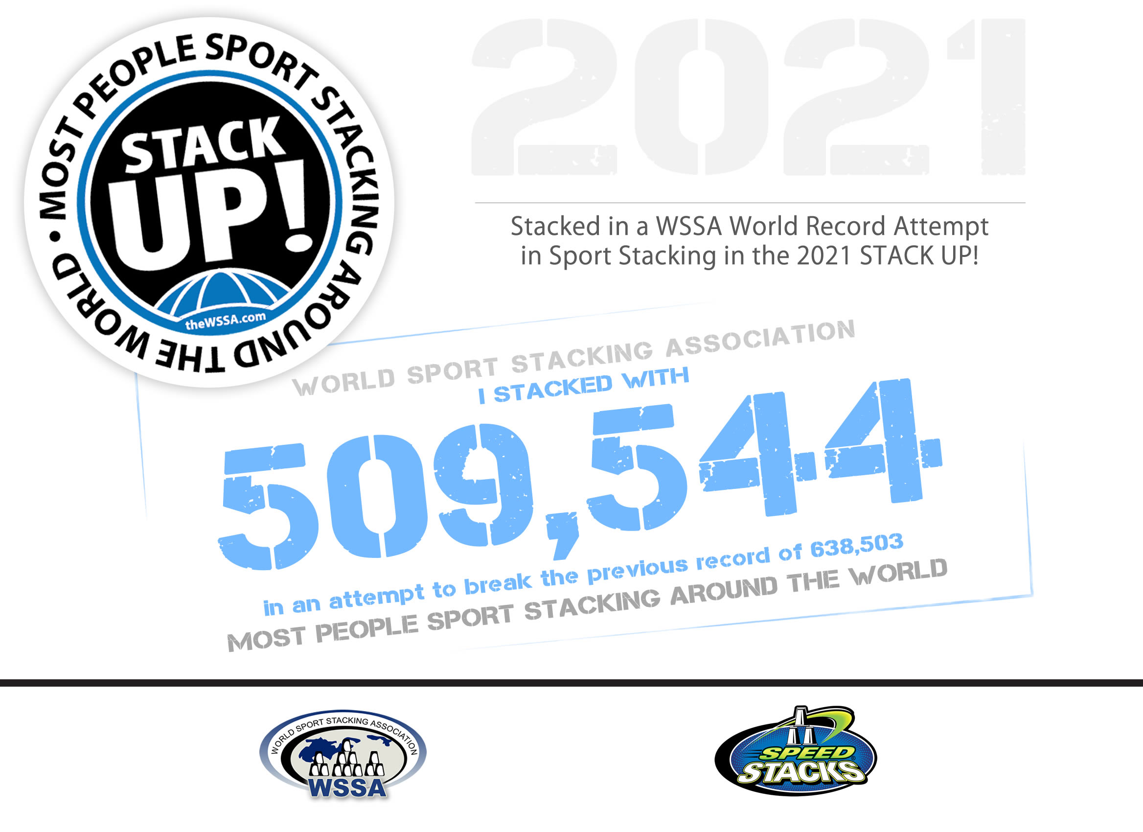 Certificate 2021 WSSA STACK UP! (Sport Stacking)